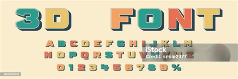 3d 글꼴 벡터 알파벳 3d 디자인의 숫자가 있는 문자입니다 입체적인 디자인 벡터 일러스트 레이 션 0명에 대한 스톡 벡터 아트 및 기타 이미지 Istock