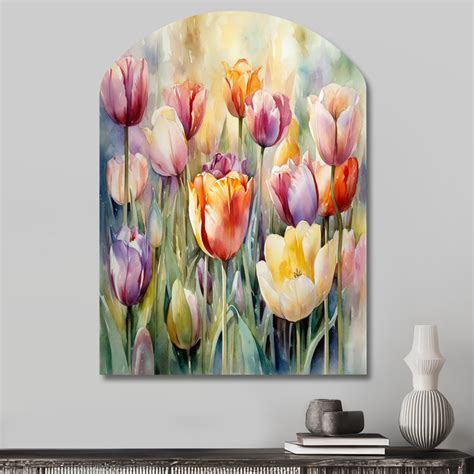 Lark Manor™ Mallette Arch Tulip Metal Wall Art Asymmetrical Metal