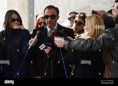 Nikos Aliagas Attending The Funeral Of Greek Singer Demis Roussos At