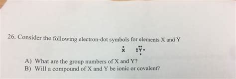Solved 26 Consider The Following Electron Dot Symbols For