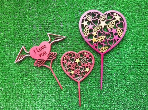 Laser Cut Love You Cake Topper Free Cdr Vectors Art For Free Download