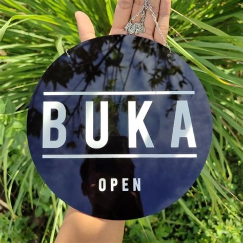 Jual OPEN CLOSE SIGN BOARD BULAT AKRILIK BOLAK BALIK Acrylic Signage