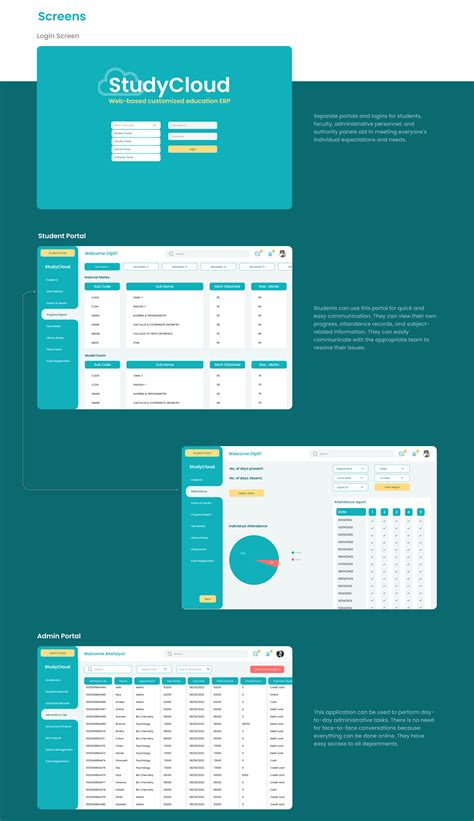 College ERP UX Case Study Education Web Application Behance