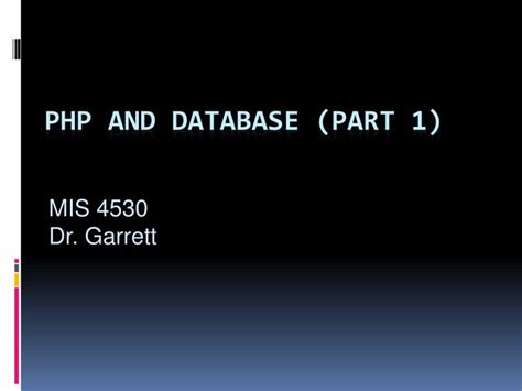 PPT Php And Database Part 1 PowerPoint Presentation Free Download ID 5928607