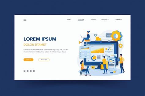 Premium Vector Website Landing Page