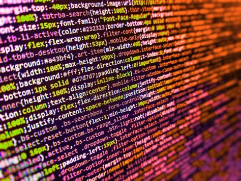 Big Data And Internet Of Things Trend Code On Dark Background Computer Code On Laptop Web