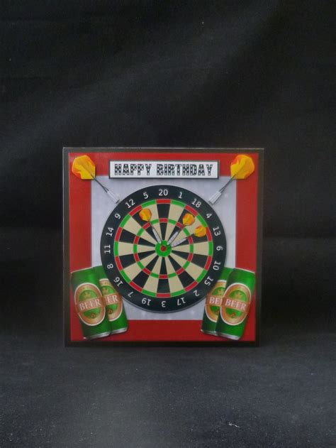 Darts Birthday Card Personalised D Decoupage Father S Etsy