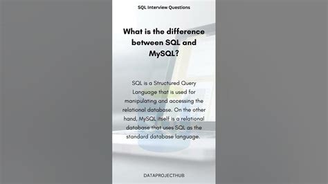 What Is The Difference Between Sql And Mysql Sql Interview Question Series Youtube