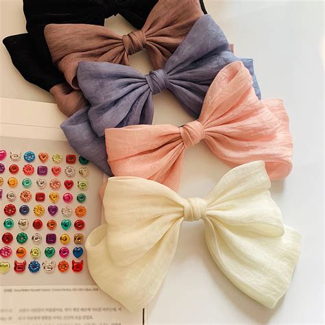 당일출고 핸드메이드 망사 리본 자동핀 헤어핀 반묶음 반머리 긴머리 일자핀 옆머리 앞머리 머리핀 에이블리