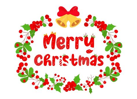 Premium Vector Merry Christmas Greeting Card Cute Lettering Text