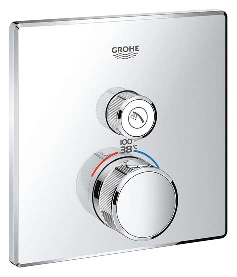 Grohe Square Trim Plate Chrome Finish Single Function Thermostatic Trim 499d12 29140000