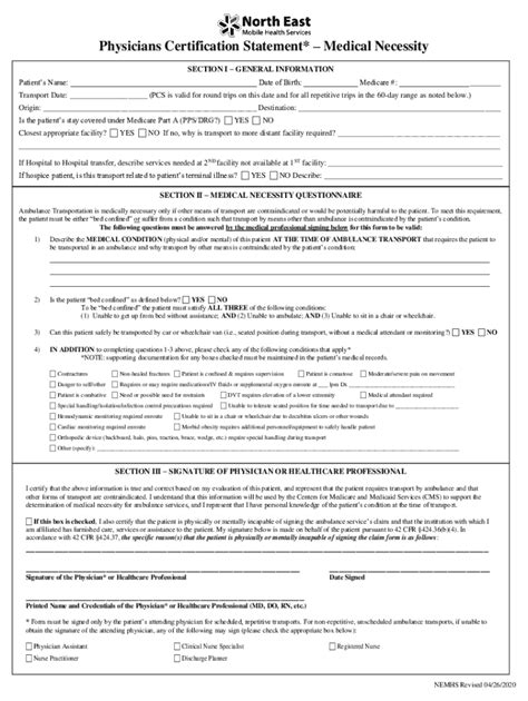 Fillable Online Physician Certification Statement Pcs Fax Email Print