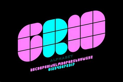 Grid Grid Lines Style Font Alphabet Letters And Numbers Stock Illustration Illustration Of