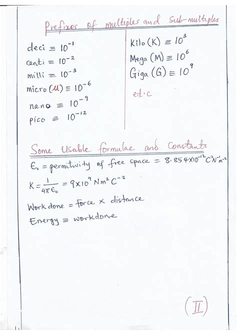 Solution Modern Physics Formulae Multiples Sub Multiples Prefix And