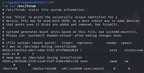Display File System Type In Linux Geeksforgeeks