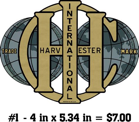 International Harvester Vintage 2 Globes Re Drawn 1919 Emblem Sticker