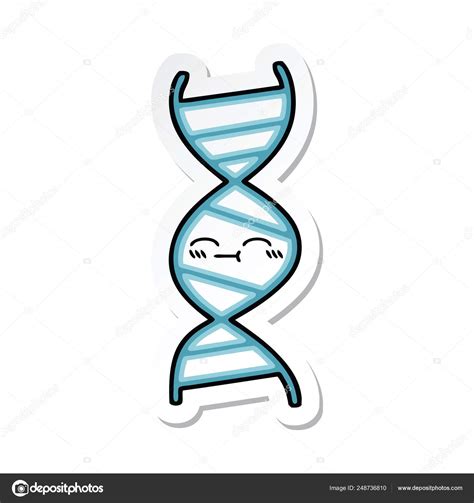 귀여운 Dna 가닥의 스티커 스톡 벡터 ©lineartestpilot 248736810