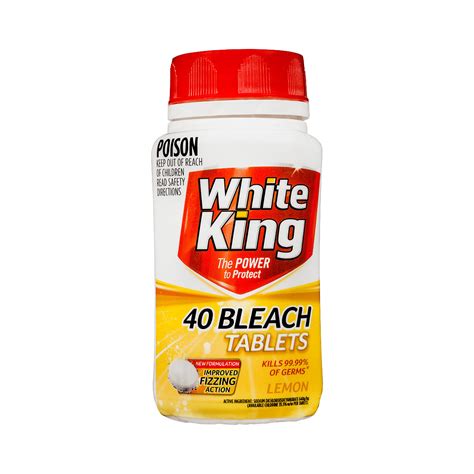 White King Bleach Tablets Lemon 40pk The Reject Shop
