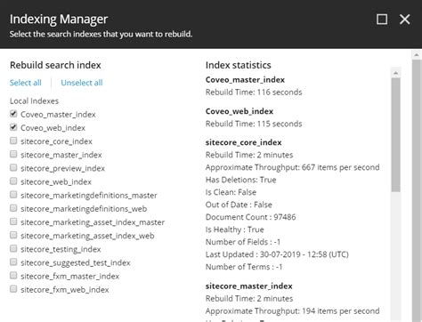 Coveo Index Rebuild Option Not Appearing In Sitecore Control Panel