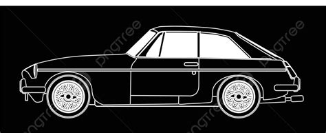 Uk Sports Car Coupe Outline Illustration Sport Coupe Vector