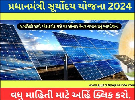 Pm Suryoday Yojana 2024 Apply Online પ્રધાનમંત્રી સુર્યોદય યોજના 2024