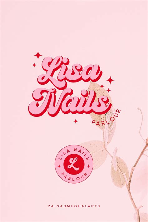 Pink Retro Logo Pretty Beauty Logo Bundle Funky Logo Branding Set Boho Premade Vintage Logo