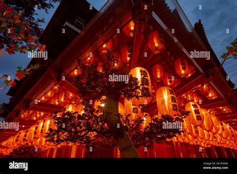 Chinese Lanterns At Singapores Chinatown Buddha Tooth Relic Temple During The Mid Autumn