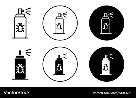Insecticide Icon Collection Of Outline Thin Line Vector Image