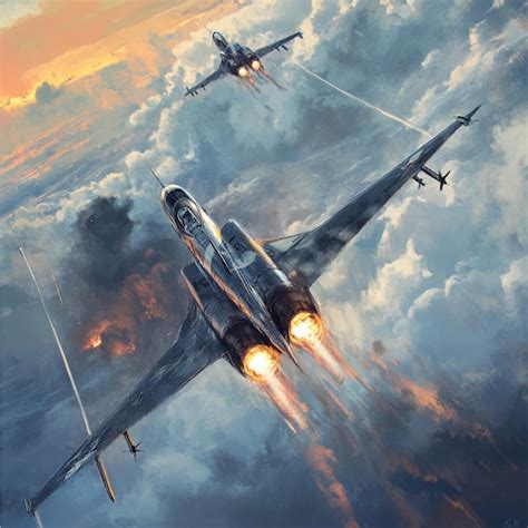The Interception Of A Hostile Aircraft By A Fighter Jet Premium Ai