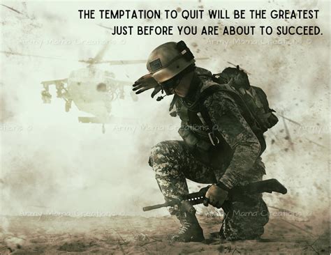 Military Army Motivational Card Perfect For Basic Training Fds The Temptation To Quit Card Etsy