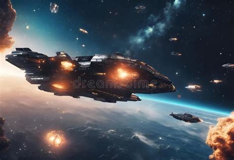 Ai Generated Illustration Of A Fleet Of Star Wars Spaceships And