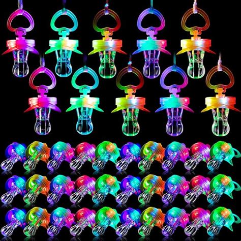 1pcs Flashing Pacifier Whistle Light Up Pacifier Necklace Led Light Pacifier Birthday Party