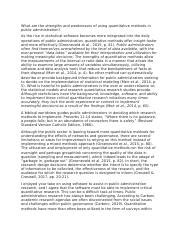 Strengths And Weaknesses Of Quantitative Methods In Public Course Hero