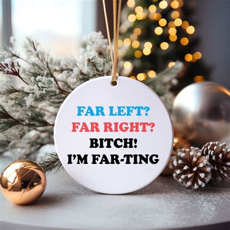 Ornament Funny Meme Far Left Far Right Bitch Im Farting Unhinged