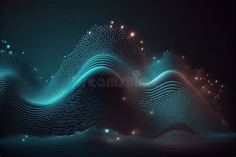 3d Wave Graph Abstract Particles Futuristic Technology Style Ai