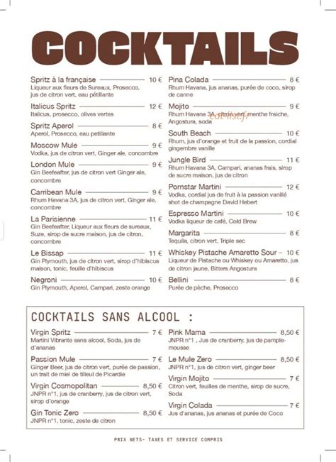 Grove à Bourg La Reine Menu Et Photos