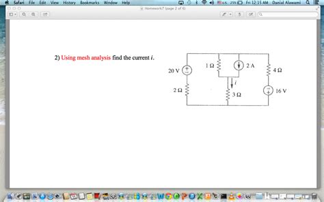Solved Using Mesh Analysis Find The Current I Chegg Com