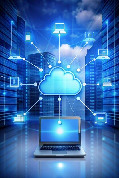 cloud computing diagram network data storage technology service on