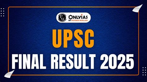 Upsc Final Result 2025 Out Download Pdf Now
