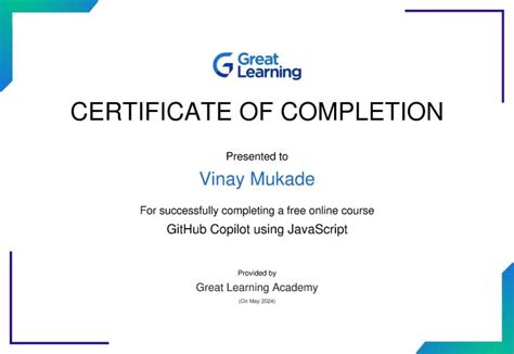 Vinay Mukade On Linkedin Hi All I Have Successfully Completed The Github Copilot Using