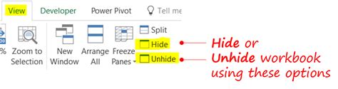Hide Unhide Excel Window Goodly