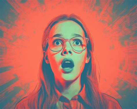 Premium Ai Image A Girl With Glasses And A Shocked Expression On Her Face