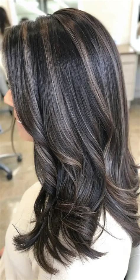 Cool Tone Highlights On Black Hair Silver Ash And Pewter Ideas For