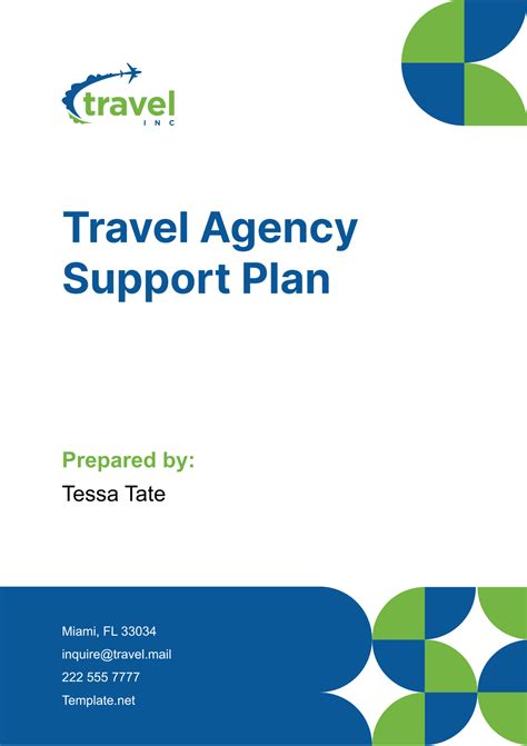 Free Travel Agency Support Plan Template To Edit Online