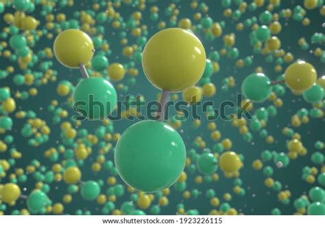 Selenium Sulfide Molecule Ball And Stick Molecular Model Stock