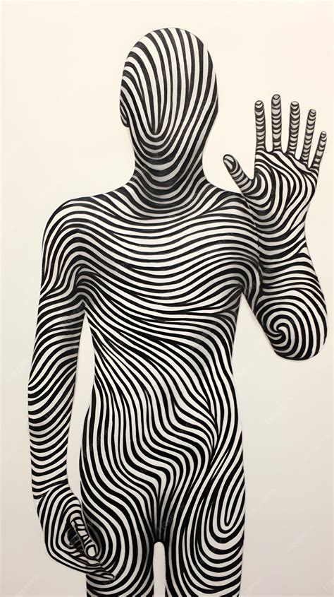 Premium Photo Abstract Humanoid Shape Cyborg Avatar Optical Illusion