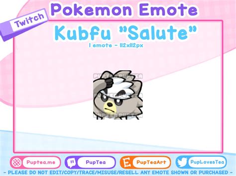 Pokemon Twitch And Discord Emote Kubfu Salute O7 Emote Etsy