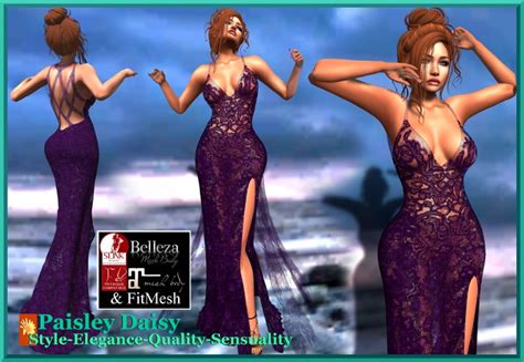 Second Life Marketplace Paisley Daisy Spellbinding Sheer Dark