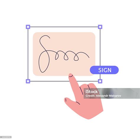 전화로 디지털 펜으로 계약서에 서명합니다 디지털 서명 비즈니스 계약 전자 계약 전자 서명 개념 웹 배너 모바일 앱을 위한 플랫 디자인의 벡터 일러스트레이션 개념에 대한 스톡