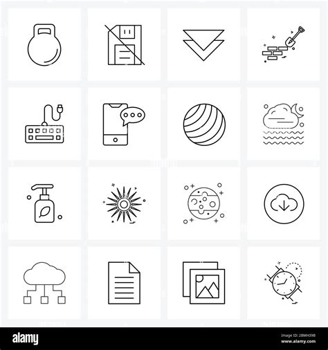 Universal Icons Pixel Perfect Symbols Of Computer Keyboard Spade Save Tools Labour Vector